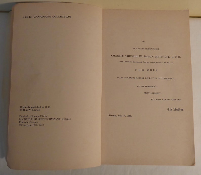 1970 Coles Canadiana Collection Copy of Smith's Canadian Gazetteer by ...