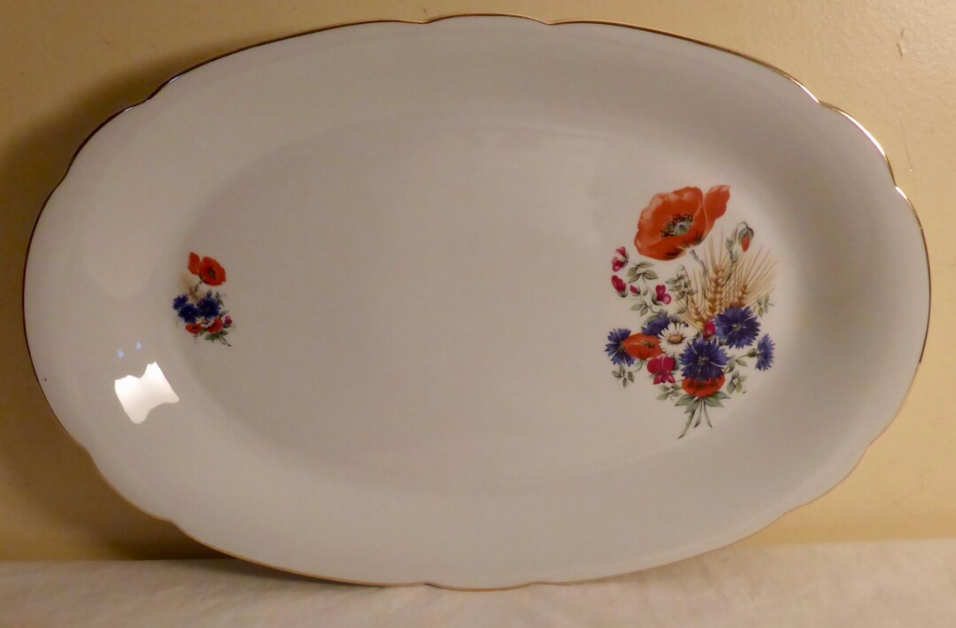 Vintage KAHLA East Germany Porcelain Serving Platter Decorated With ...