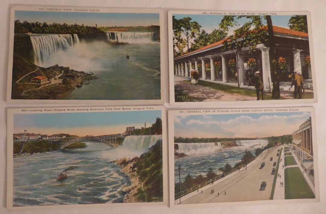4 Niagara Falls Postcards Circa 1940 - Souvenir of Niagara Falls ...