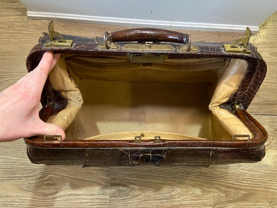 Antique Hornback Alligator Doctor's Bag - Antique Hor… - Gem