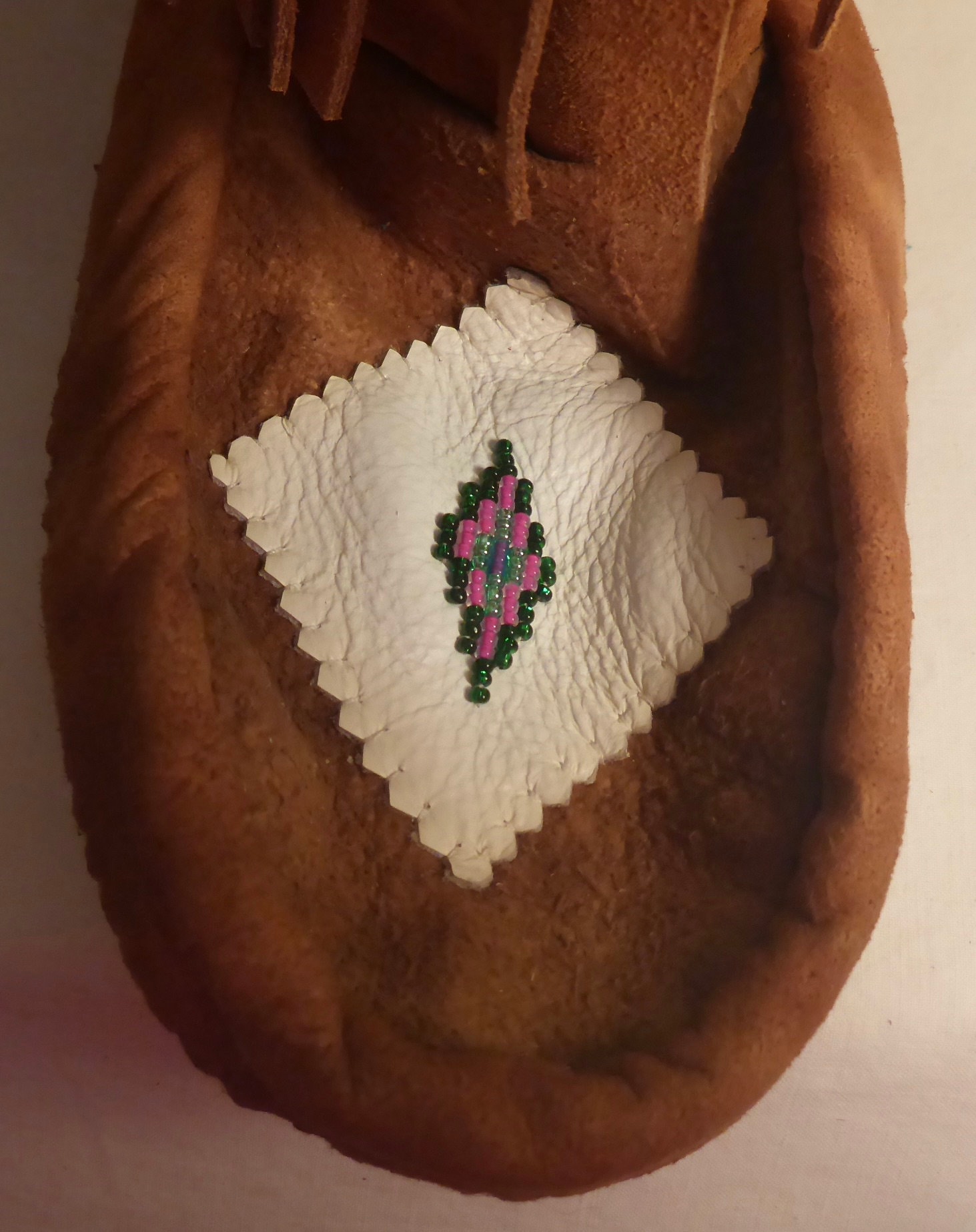 Authentic First Nations Moccasins in White Leather & Suede - Etsy