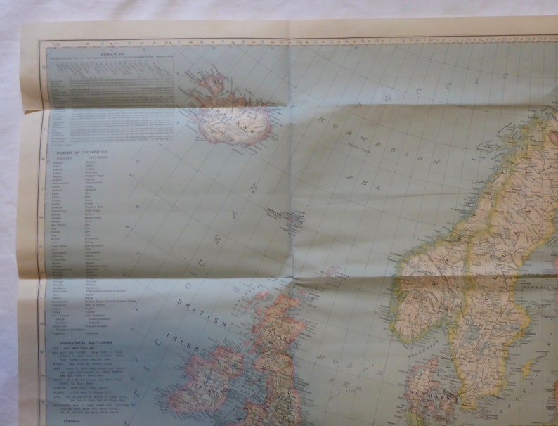 1938 National Geographic Magazine Map of Europe and the | Etsy
