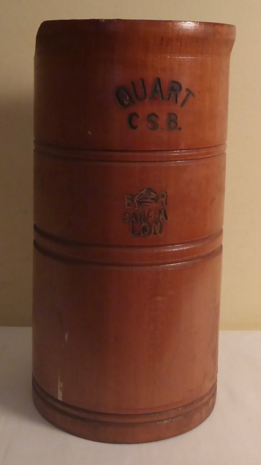 Antique Canada Spool & Bobbin Company Hand Turned Wooden Treen Quart ...