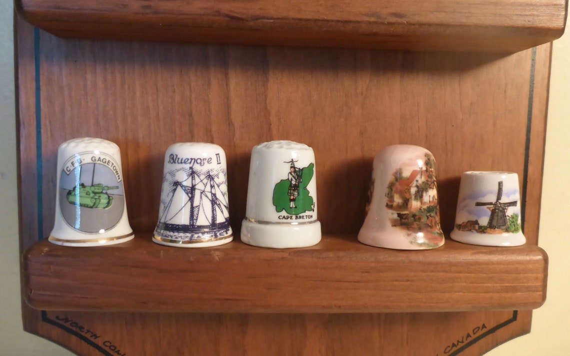 Vintage Thimble Collection with Hand Crafted Display Rack 15 | Etsy