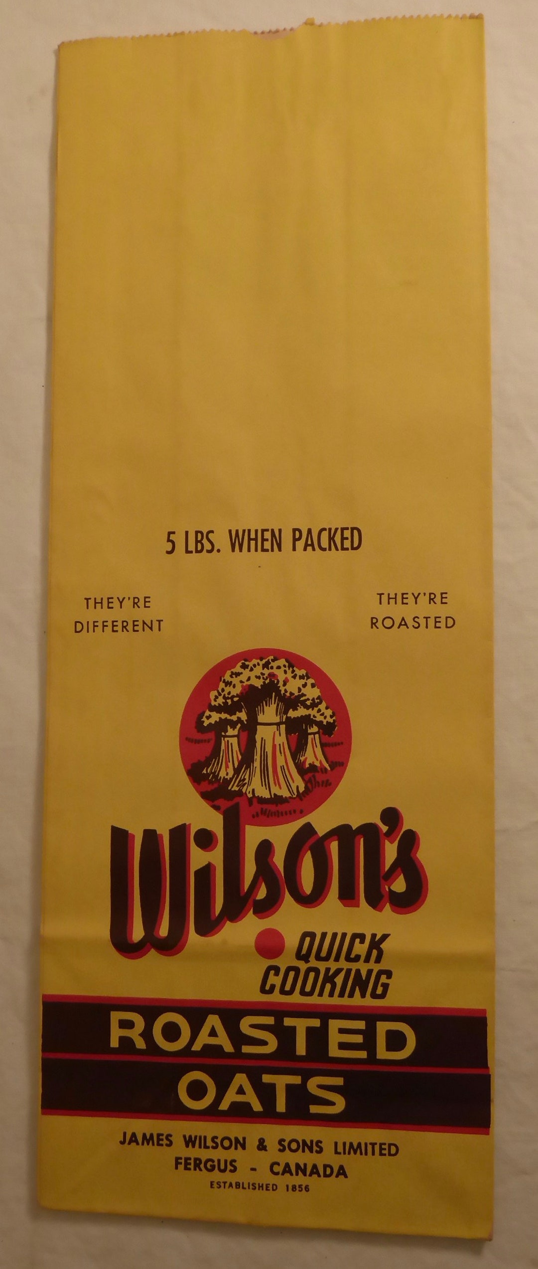 Vintage 5 LB Wilson's Quick Cooking Roasted Oats James Wilson & Sons ...