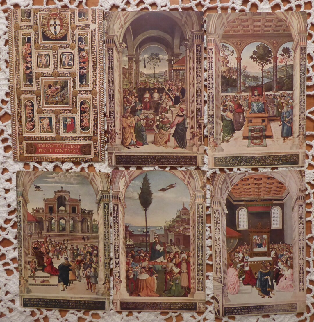 Set of 6 Antique 1923 Italian Postcards Showing the Siena Cathedral ...