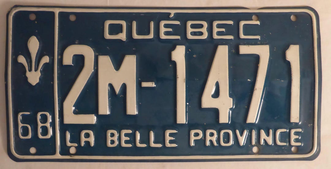 1968 Quebec La Belle Province License Plate - 1968 Quebec License Plate ...