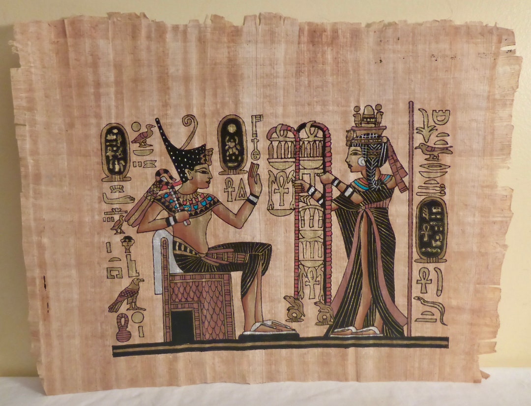 Original Egyptian Papyrus Painting-vintage Egyptian Painted Papyrus ...