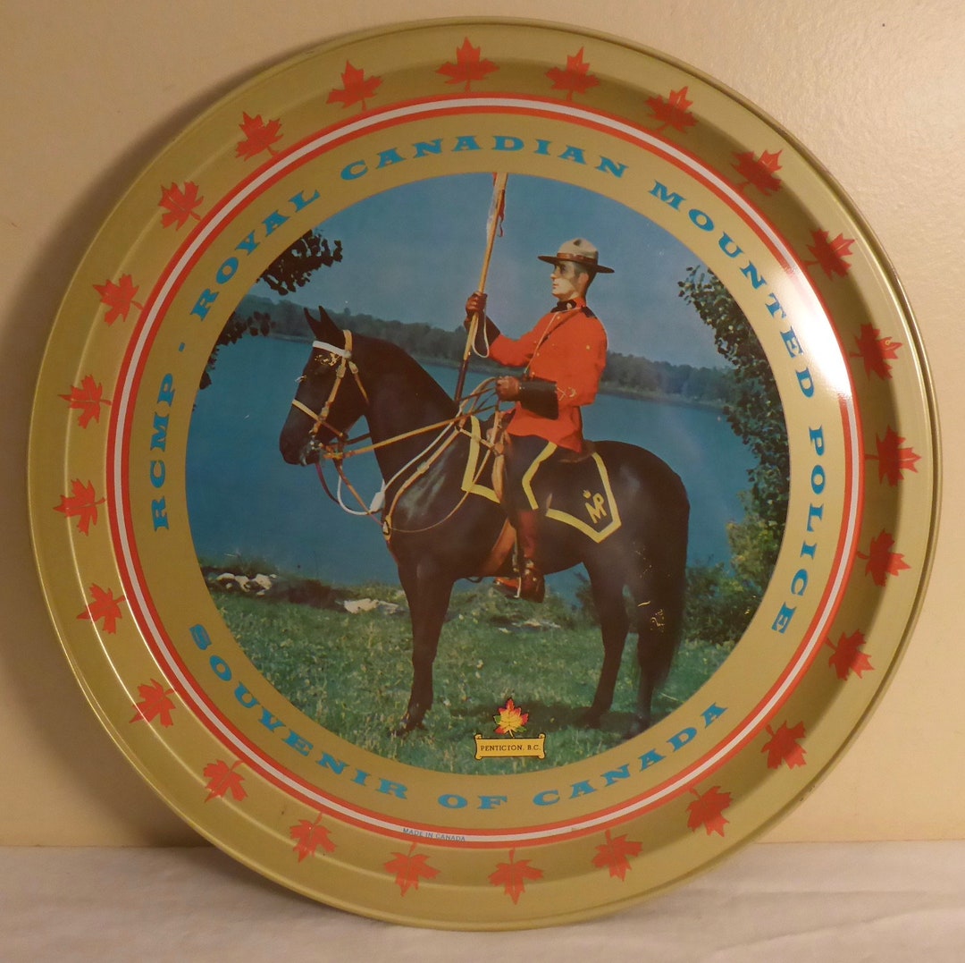 1970's RCMP Royal Canadian Mounted Police Metal Tray - Souvenir of ...