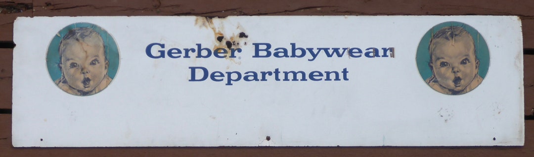 Large Vintage Gerber Babywear Department Store Sign - 46 1/4 X 11 7/8 ...