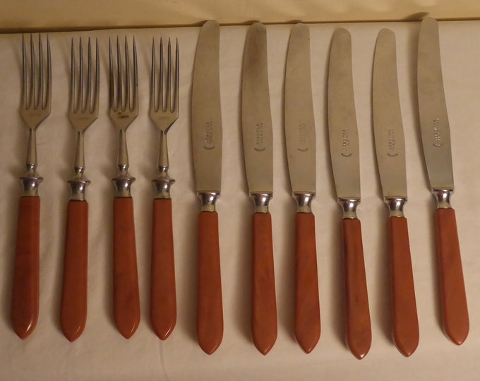 10 Pieces of Antique 1930's Fein Stahl Solingen Verchromt Flatware With ...