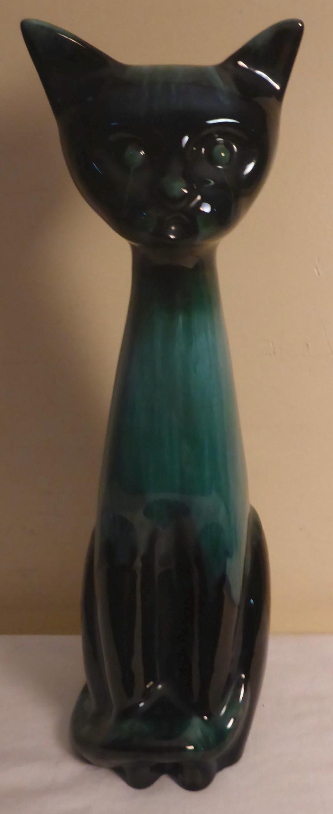 Vintage 14" Blue Mountain Pottery Cat Figurine - MCM Blue Mountain ...