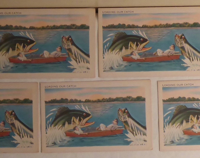 Two Funny Fishing Postcards. Mint - Etsy Canada