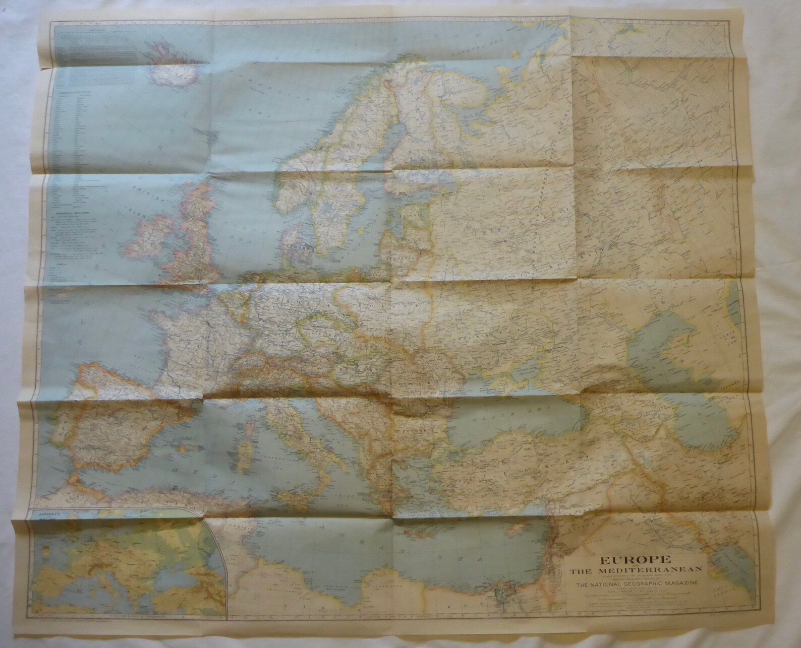 1938 National Geographic Magazine Map of Europe and the | Etsy