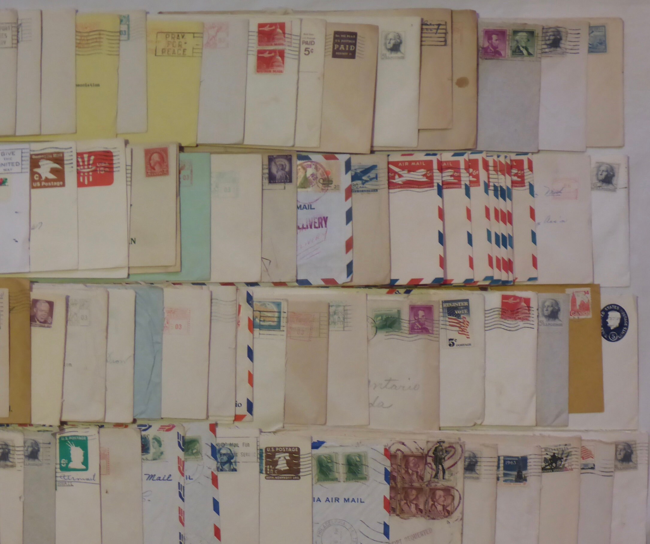 Large Lot of Vintage U.S. Post Marked Stamps on Envelopes | Etsy