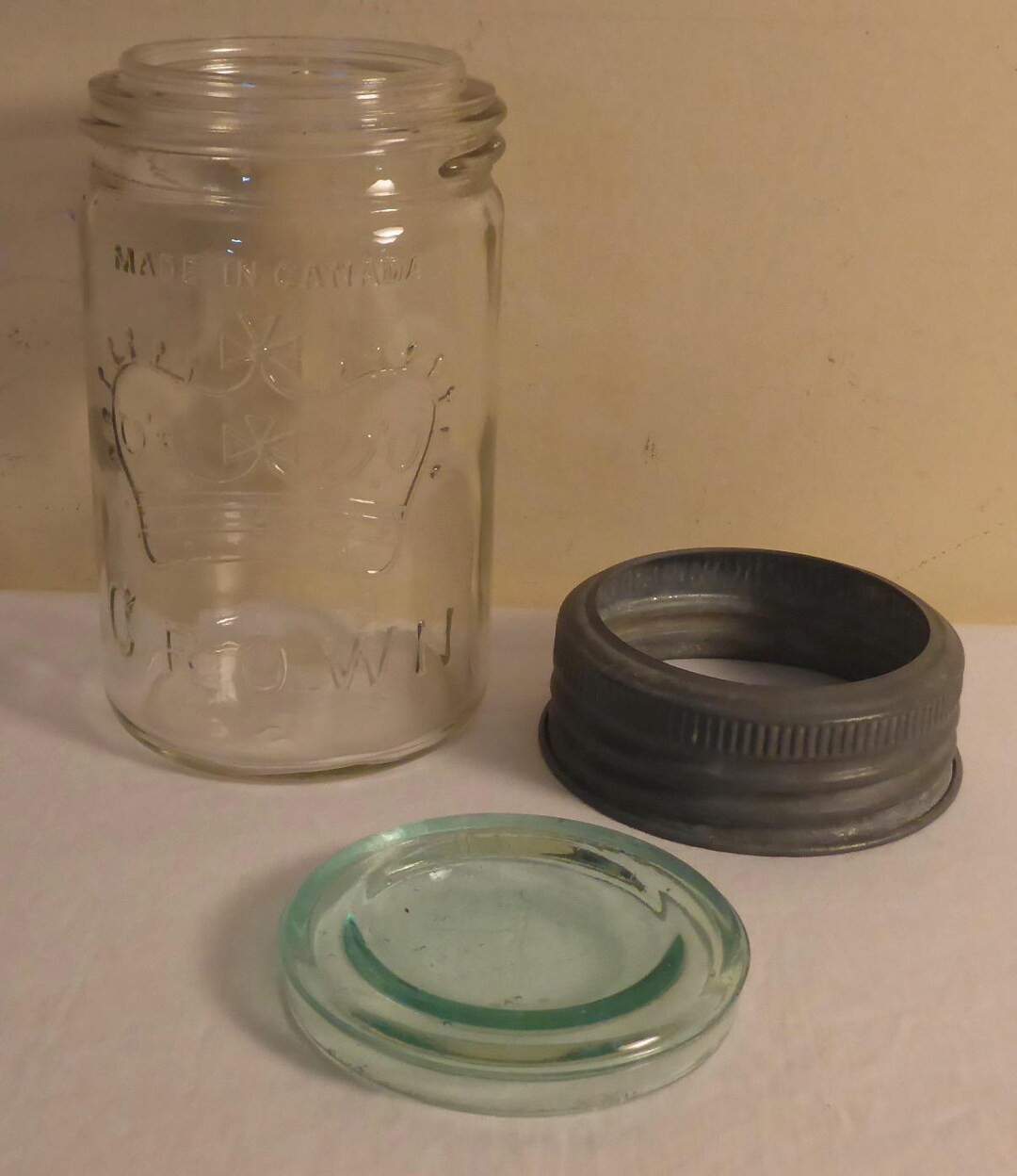 Vintage 1938 Crown 1 Pint Canning Jar Made in Canada - 1938 Dominion ...