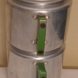 Antique 1930's Aluminum Coffee Maker Green Bakelite Handles - 1930's ...