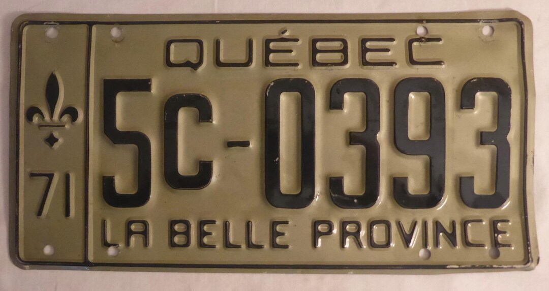 1971 Quebec La Belle Province License Plate - 1971 Quebec License Plate ...