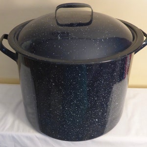 Vintage Lisk Round Speckled Enamelware Cold Pack Canner With Original ...