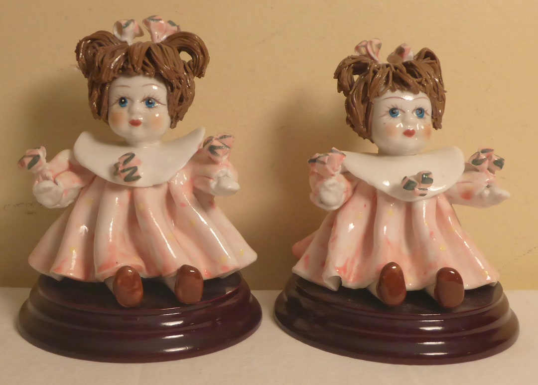 2 Casa Elite Decorative Porcelain Figurines by M. Valenti Italy - Twin ...