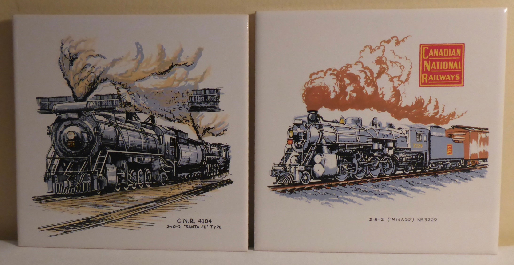 2 C.N.R. Railway Ceramic Tiles Made in Canada by Headford - Etsy