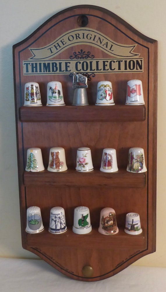 Vintage Thimble Collection with Hand Crafted Display Rack 15 | Etsy