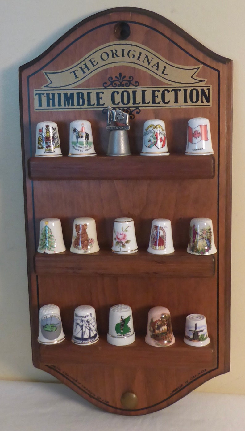 Vintage Thimble Collection with Hand Crafted Display Rack 15 | Etsy
