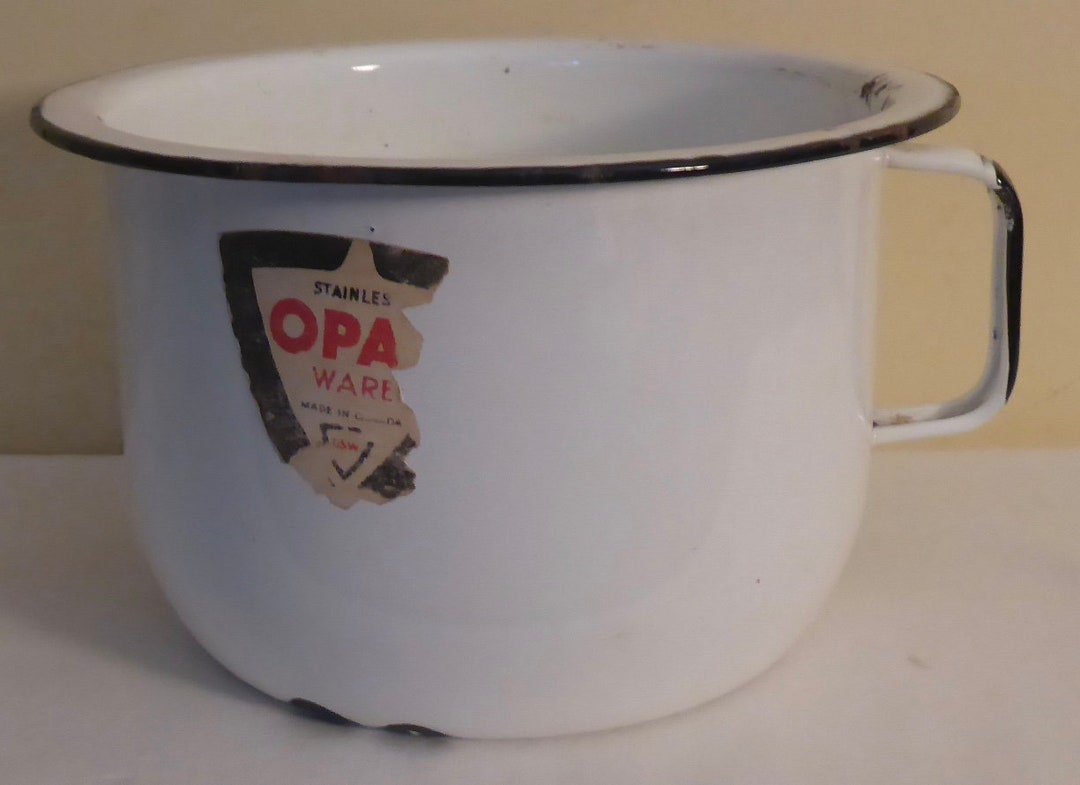 Vintage GSW OPAL Enamelware Chamber Pot Made in Canada - Vintage White ...