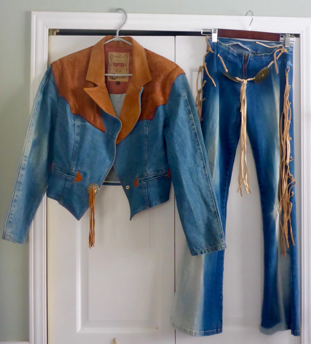 2 Piece Western Denim Jacket and Jeans-size Xs-vintage Bongo Western ...