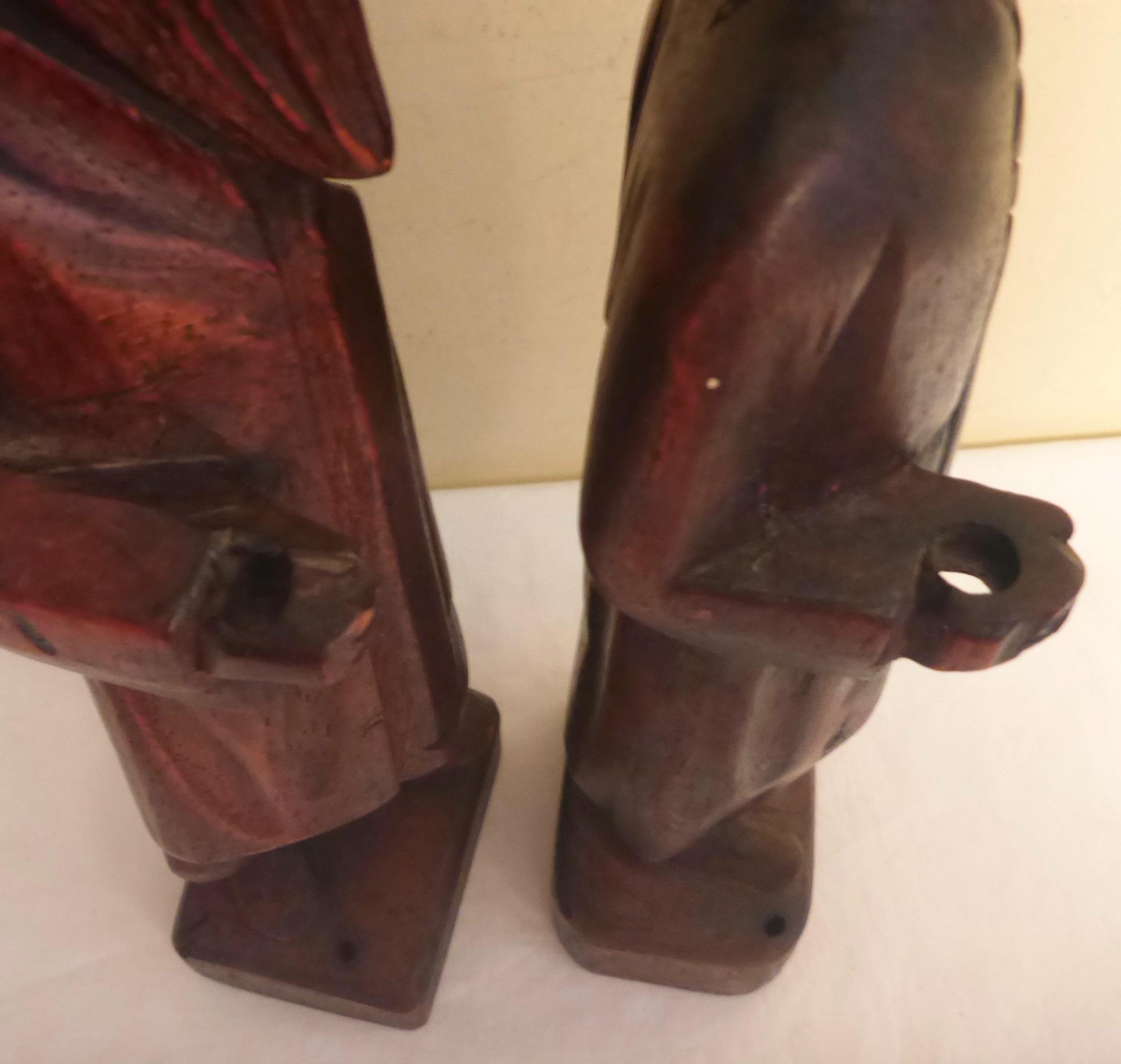 Vintage Korean Hand Carved Wooden Mamasan & Papasan Figurines - Vintage ...