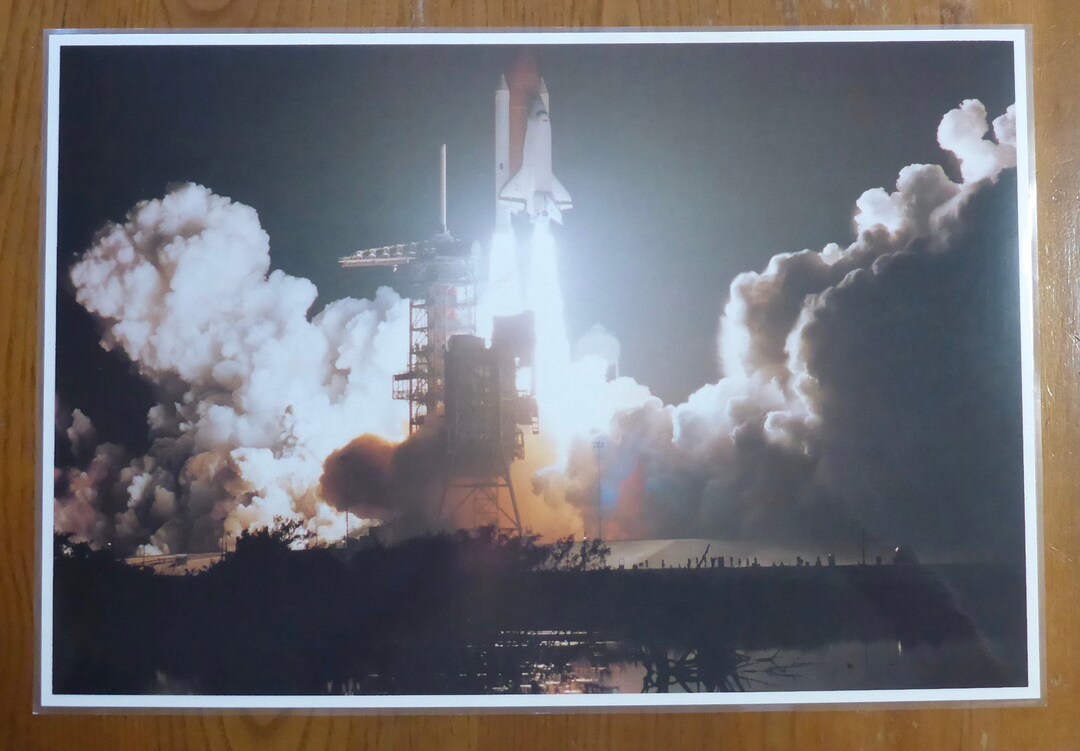 Vintage NASA Challenger Space Shuttle Liftoff Laminated Placemat ...