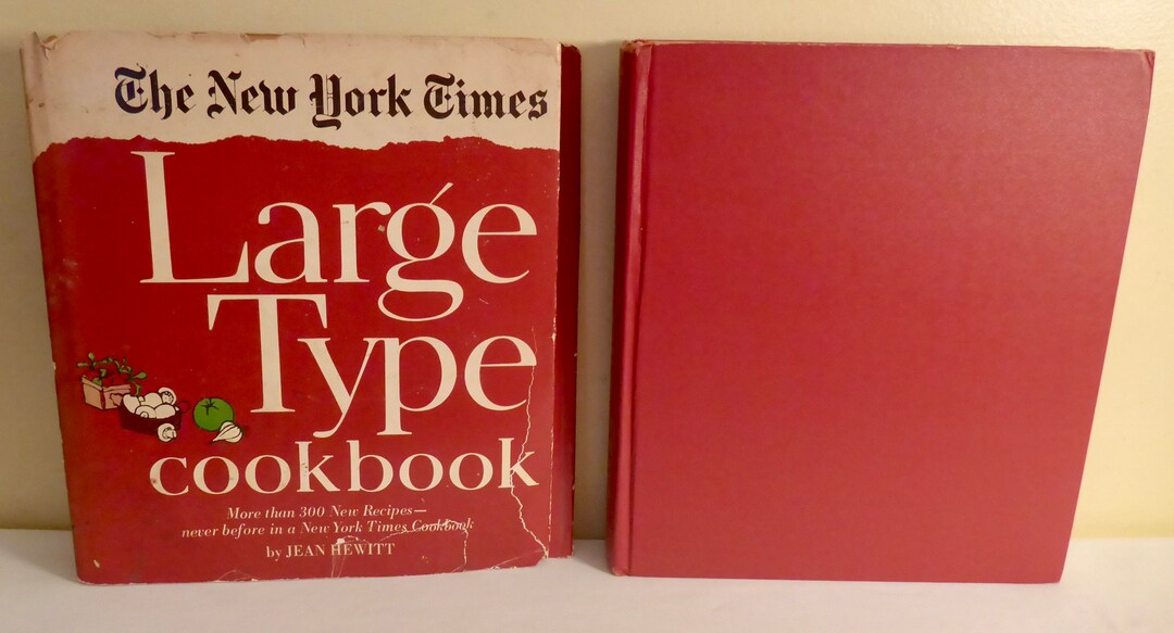 1968 Copy of the New York Times Large Type Cookbook by Jean Hewitt ...