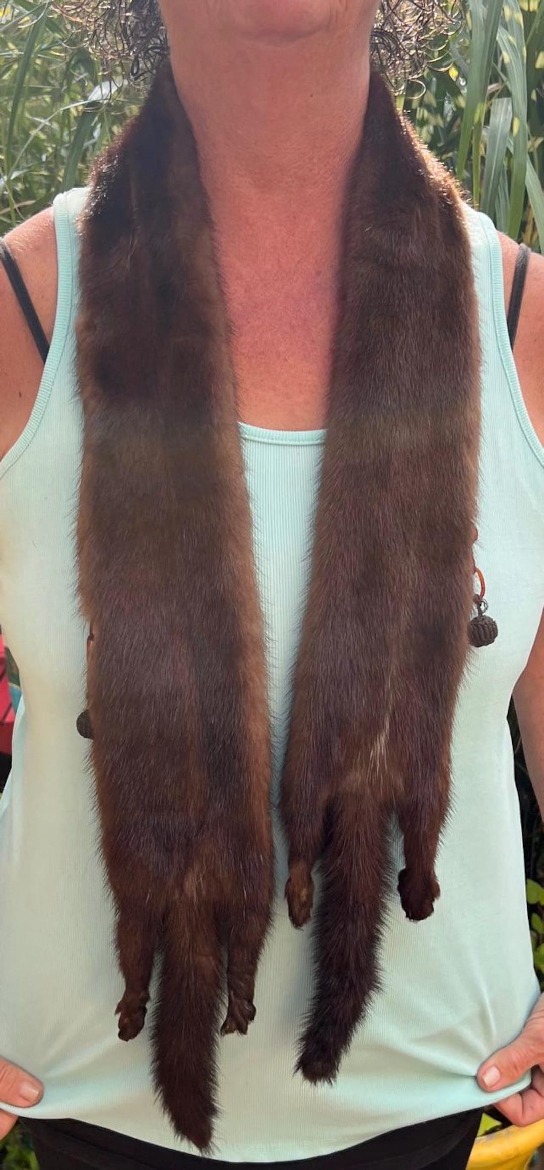 Vintage 2 Pelt Dark Mink Stole With Feet and Tails - 1960's 2 Pelt Mink ...