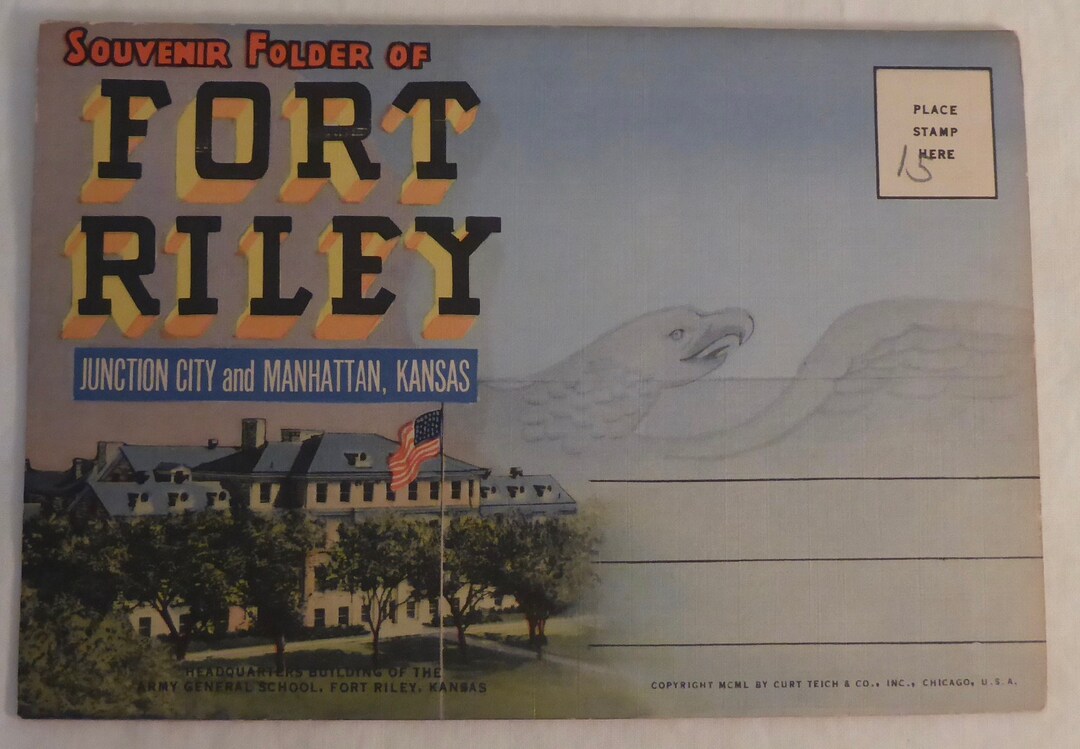 Vintage Souvenir Folder of Fort Riley Junction City and Manhattan ...