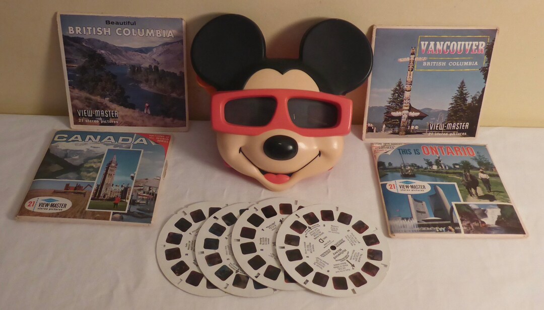 Vintage Mickey Mouse View-master With 16 Reels - Vintage Mickey Mouse 3D View-master With 16 ...