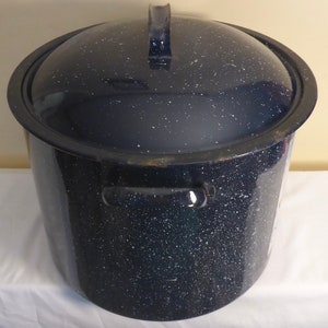 Vintage Lisk Round Speckled Enamelware Cold Pack Canner With Original ...
