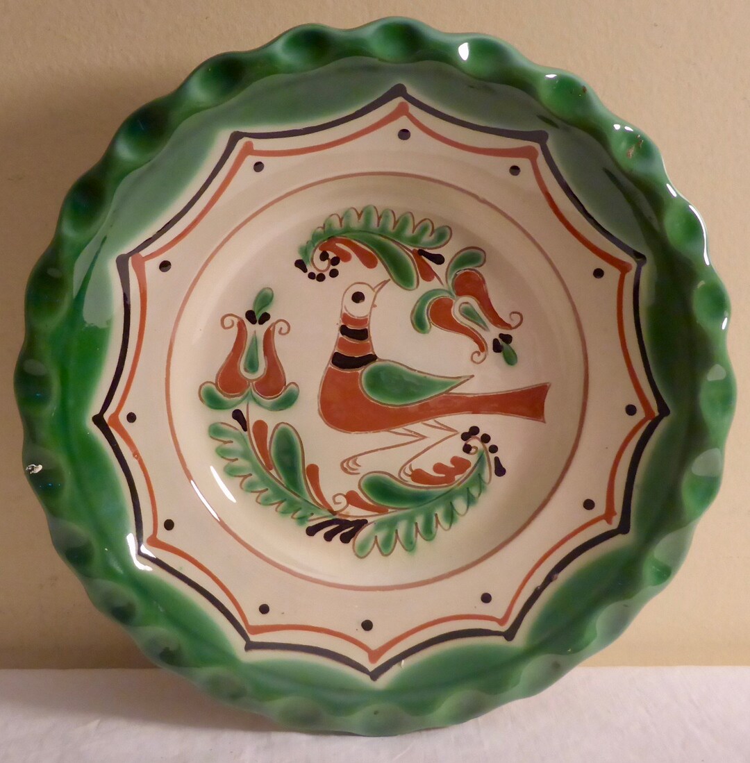 Vintage Signed Red Ware Plate Wall Decor - Artist Signed Red Ware ...