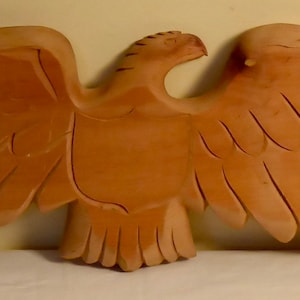 Aboriginal First Nations Hand Carved Eagle Wall Art Signed Mark S. '96 ...