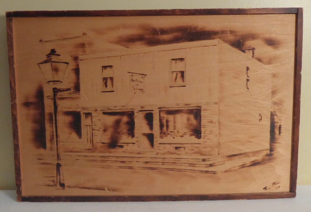 1982 Signed Canadian Artist Tony Price Pyrography Picture-vintage ...