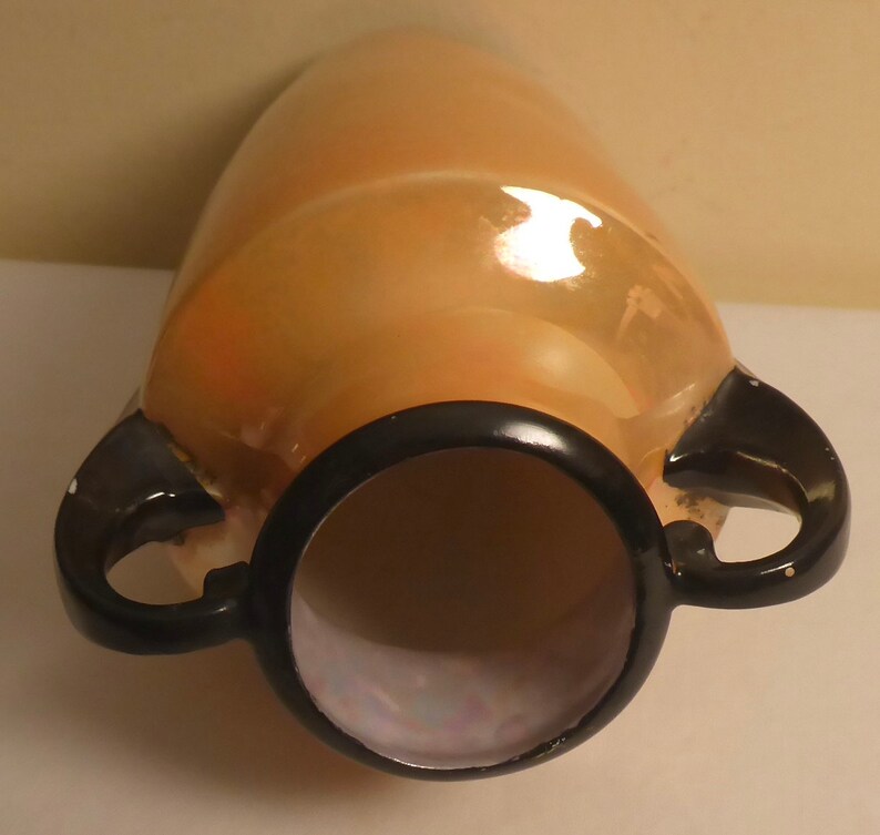 1920's Art Nouveau Wehinger Czechoslovakia Peach Iridescent 6 6/8" Vase ...