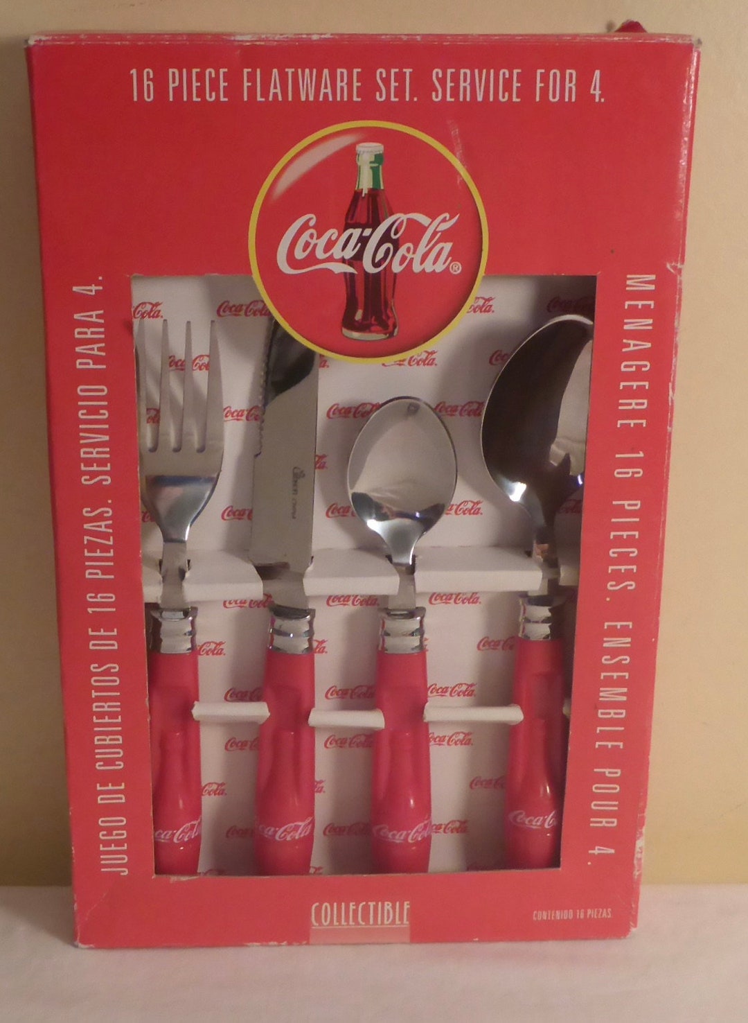 Vintage Gibson Coca-cola 16 Piece Flatware Set NIB - Collectible Coca ...