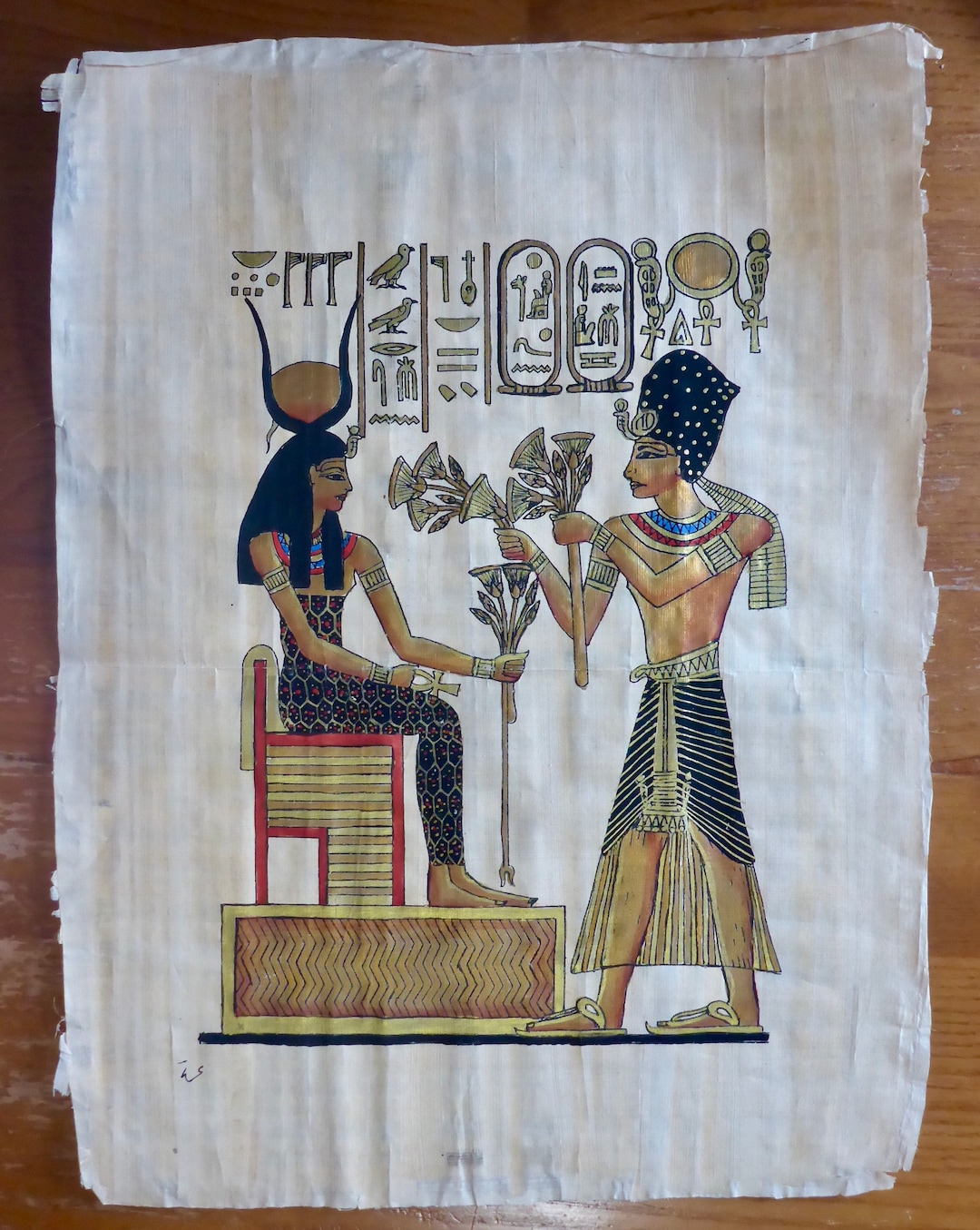 Original Signed Egyptian Papyrus Painting-vintage Egyptian Painted ...