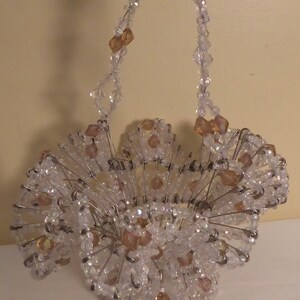 Vintage Hand Crafted Safety Pin & Bead Basket - Vintage Safety Pin and ...