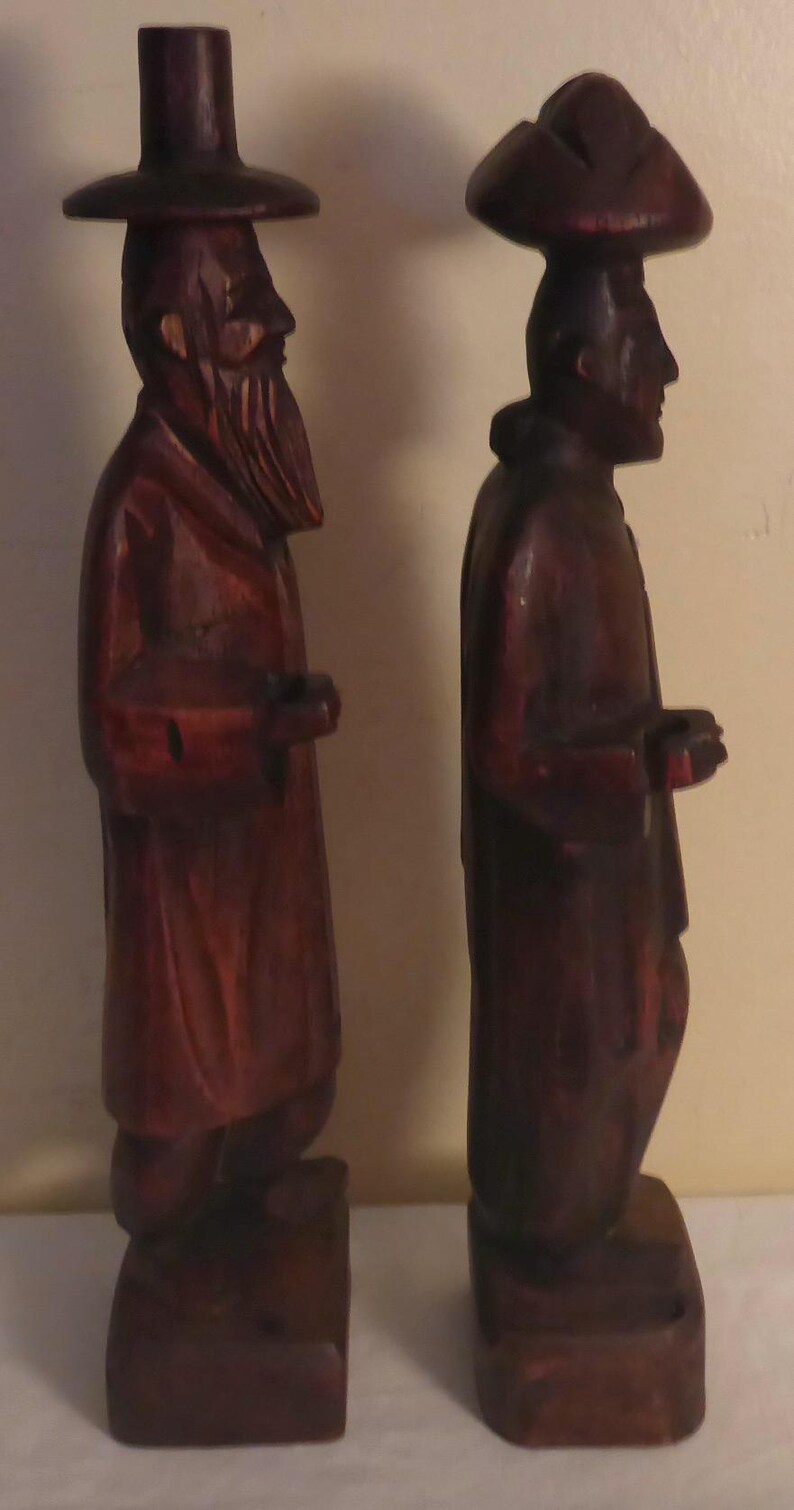 Vintage Korean Hand Carved Wooden Mamasan & Papasan Figurines - Vintage ...
