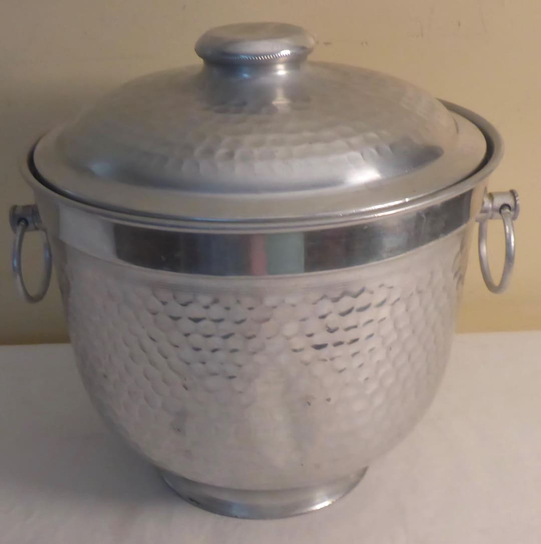 Vintage Hammered Aluminum Ice Bucket Made in Italy - Vintage Italian ...