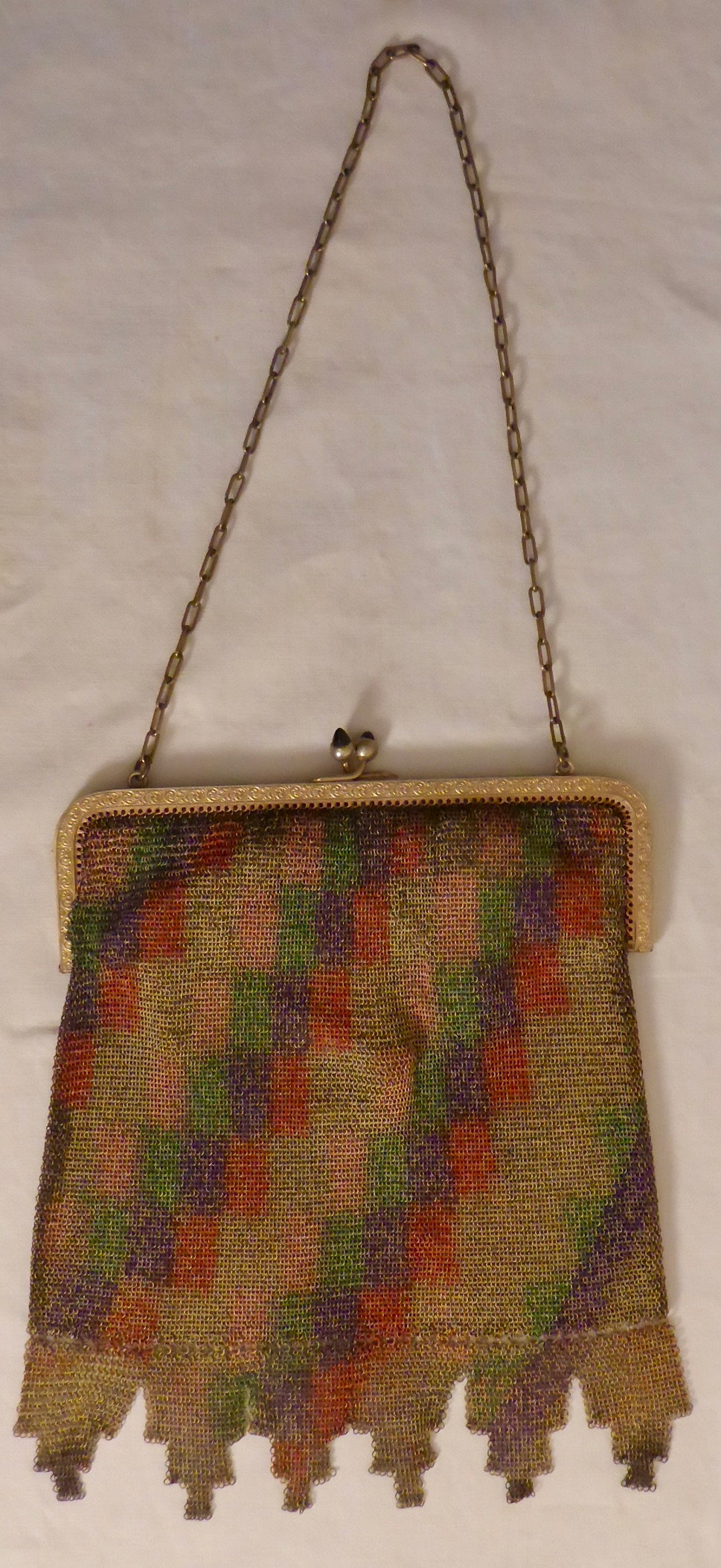 Antique 1920's Unmarked Dresden Germany Enameled Mesh Flapper Purse ...