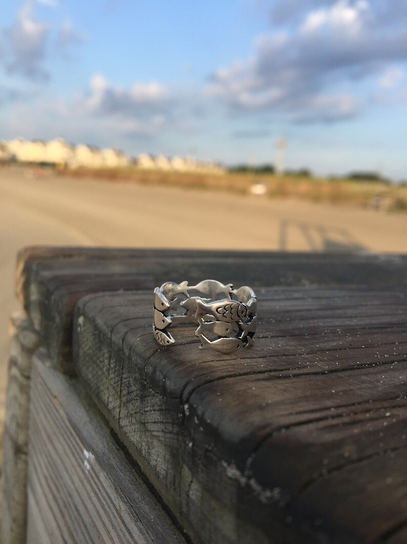 Fish Band Ring Sterling Silver - Etsy