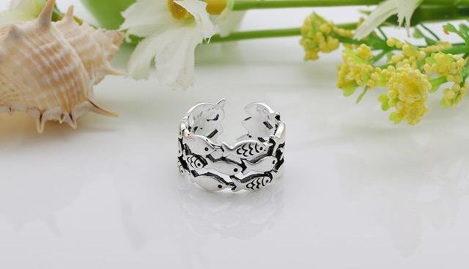 Fish Band Ring Sterling Silver - Etsy