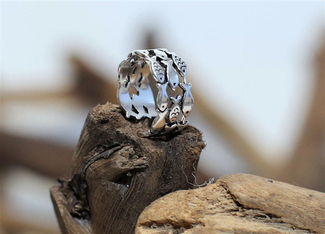 Fish Band Ring Sterling Silver | Etsy