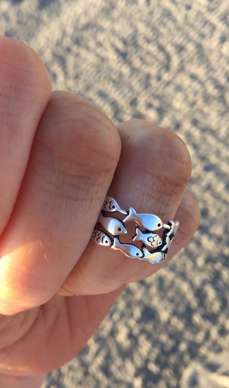 Fish Band Ring Sterling Silver - Etsy